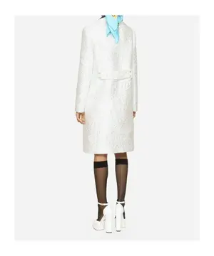 Dolce & Gabbana Floral-jacquard Belted Coat