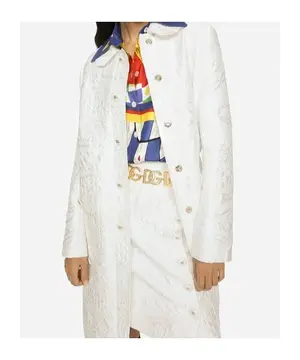 Dolce & Gabbana Floral-jacquard Belted Coat