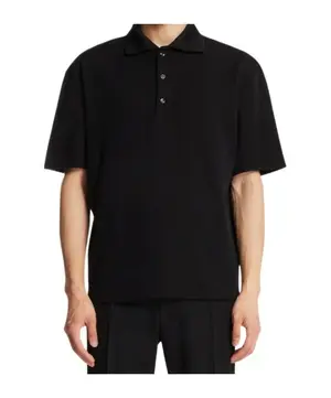 THE ROW Cashmere Polo Shirt - Black