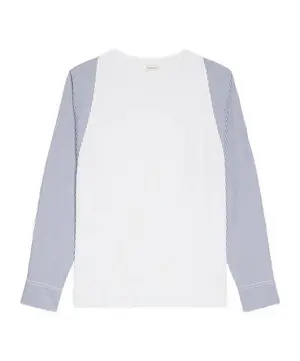 Dries Van Noten Contrast-sleeves Cotton T-shirt - White