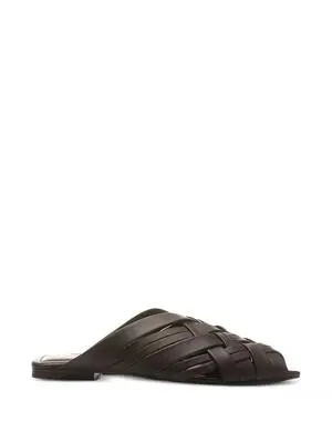 SPAZIO CORRIDONI 1 Woven Leather Flat Sandals