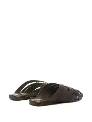 SPAZIO CORRIDONI 1 Woven Leather Flat Sandals