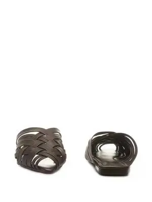 SPAZIO CORRIDONI 1 Woven Leather Flat Sandals