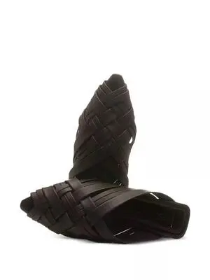 SPAZIO CORRIDONI 1 Woven Leather Flat Sandals