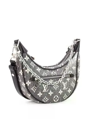 LOUIS VUITTON Loop Hobo Bag Monogram Jacquard Denim - Black