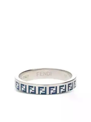 Fendi Logo Pattern Ring - Silver