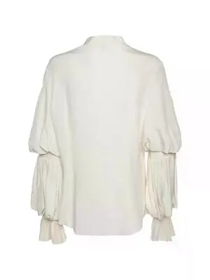 Alexander McQueen Silk Ruffle-sleeve Shirt