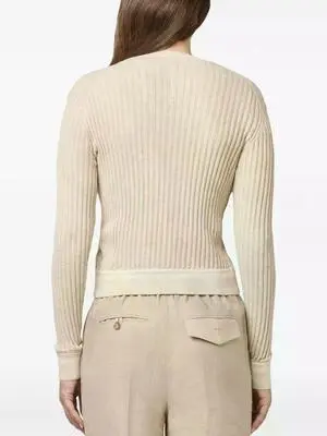 TOD'S Ribbed-knit Buttoned Cardigan