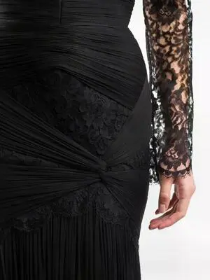 IMROSKA Lace-panelled Ruched Maxi Dress