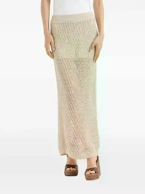 Brunello Cucinelli Dazzling Texture Net Knit Skirt