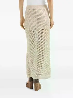 Brunello Cucinelli Dazzling Texture Net Knit Skirt
