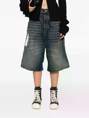Balenciaga Frayed Hem Denim Shorts