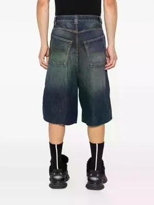 Balenciaga Frayed Hem Denim Shorts