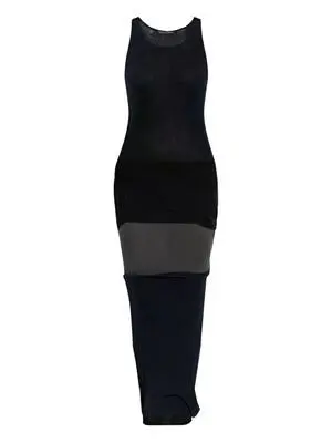 Balenciaga Ribbed Layered Cut-out Maxi Dress