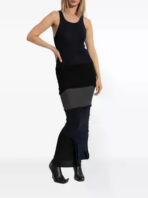 Balenciaga Ribbed Layered Cut-out Maxi Dress