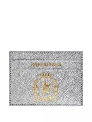 Balenciaga Textured Graphic Cardholder - Silver