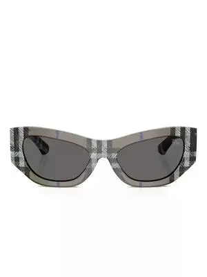 Burberry Check Pattern Cat-eye Sunglasses - Grey