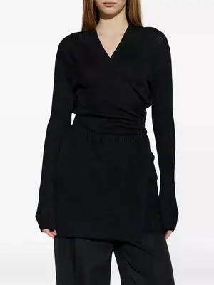 Balenciaga Ribbed-knit Wrap-tie Cardigan