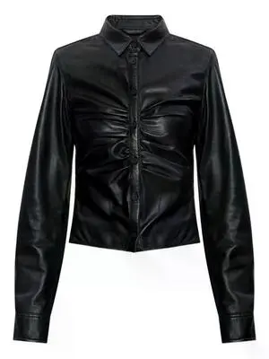 Balenciaga Ruched Leather Shirt