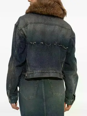 Balenciaga Faux-fur Collar Denim Jacket