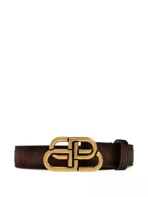 Balenciaga Logo Buckle Belt - Brown