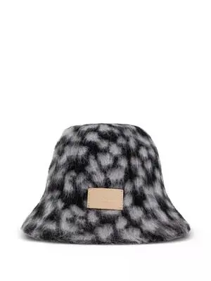 Fendi Leopard Print Logo Patch Bucket Hat