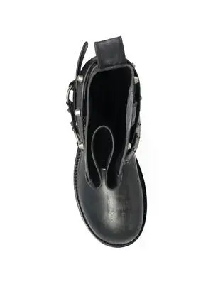 Balenciaga Venom City Studded-strap Leather Boots