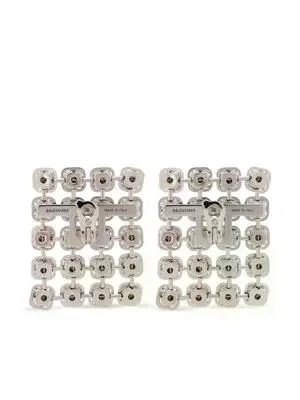 Balenciaga Crystal Embellished Rectangle Earrings