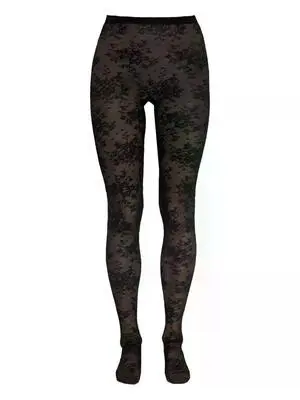 Balenciaga Floral Lace Tights - Black