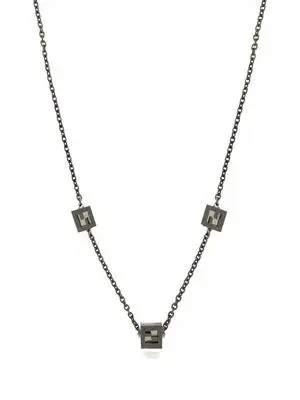 Fendi Logo Square Pendant Necklace