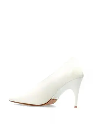 Balenciaga Duchesse Pointed-toe V-shape Pumps - Neutrals