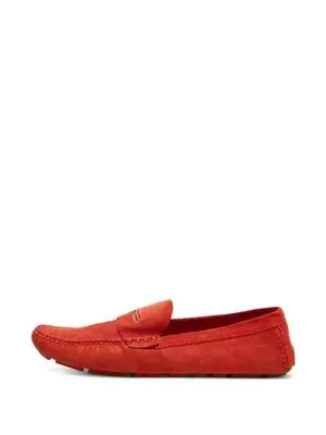 LOUIS VUITTON Damier Suede Loafers - Red