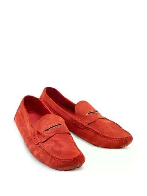 LOUIS VUITTON Damier Suede Loafers - Red