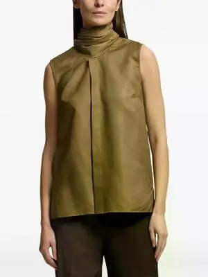Ralph Lauren Gilmore Sleeveless Jabot Top - Green