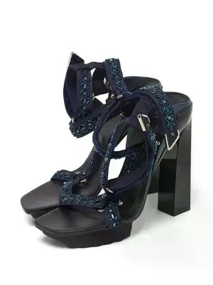 Versace Crystal-embellished Ankle-strap Sandals