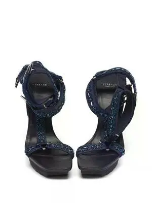 Versace Crystal-embellished Ankle-strap Sandals
