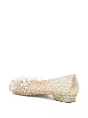 HEAVENLY JELLY Glitter-embellished Flat Pumps