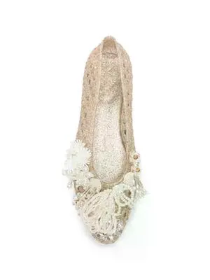 HEAVENLY JELLY Glitter-embellished Flat Pumps