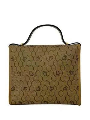 Dior Honeycomb Coated Canvas Satchel - Neutrals