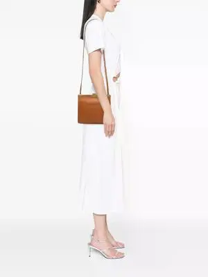 Celine Leather Clasp Crossbody Bag - Brown