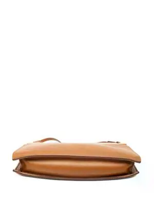 Celine Leather Clasp Crossbody Bag - Brown