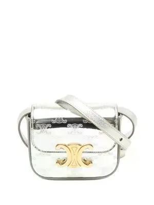 Celine Mini Triomphe Claude Crossbody Bag - Silver