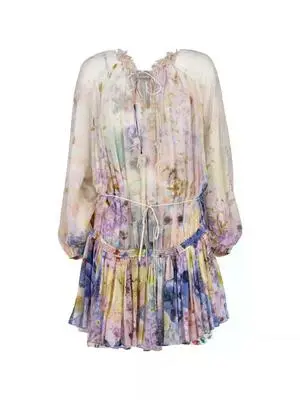 Zimmermann Floral-print Ruffled Collar Mini Dress