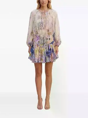 Zimmermann Floral-print Ruffled Collar Mini Dress