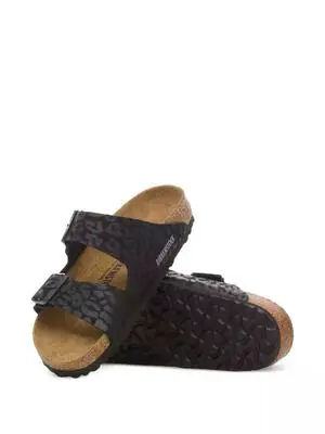 BIRKENSTOCK Arizona Leopard-print Calf Suede Slides