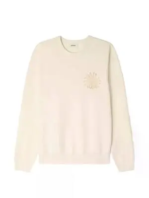 Sandro Flower Patch Long Sleeve Sweater