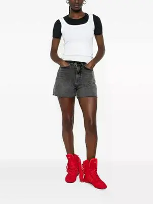 AMISH SUPPLIES Acid Wash Frayed Hem Shorts