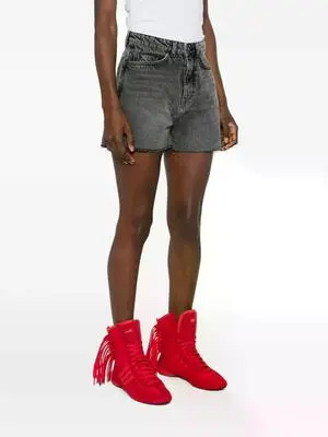 AMISH SUPPLIES Acid Wash Frayed Hem Shorts