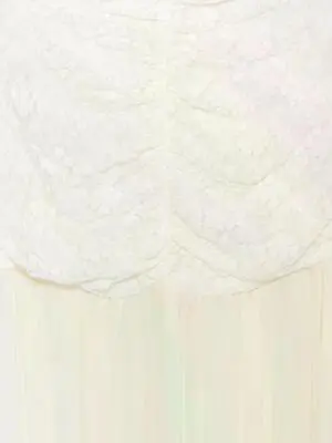 ROTATE BY BIRGER CHRISTENSEN Sleeveless Lace-panelled Ruched Maxi Dress - Neutrals