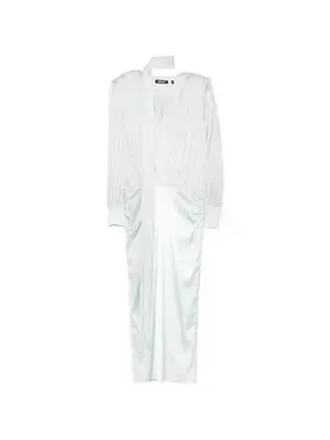 ROTATE BY BIRGER CHRISTENSEN Pleated Pussy-bow Midi Dress